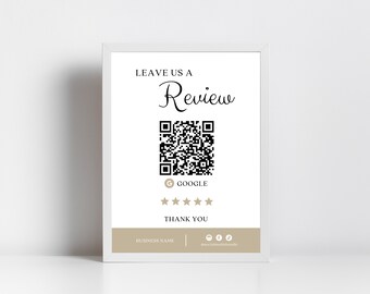 Ask for Review QR Code Sign, Google Review Sign, Business Review Us ...