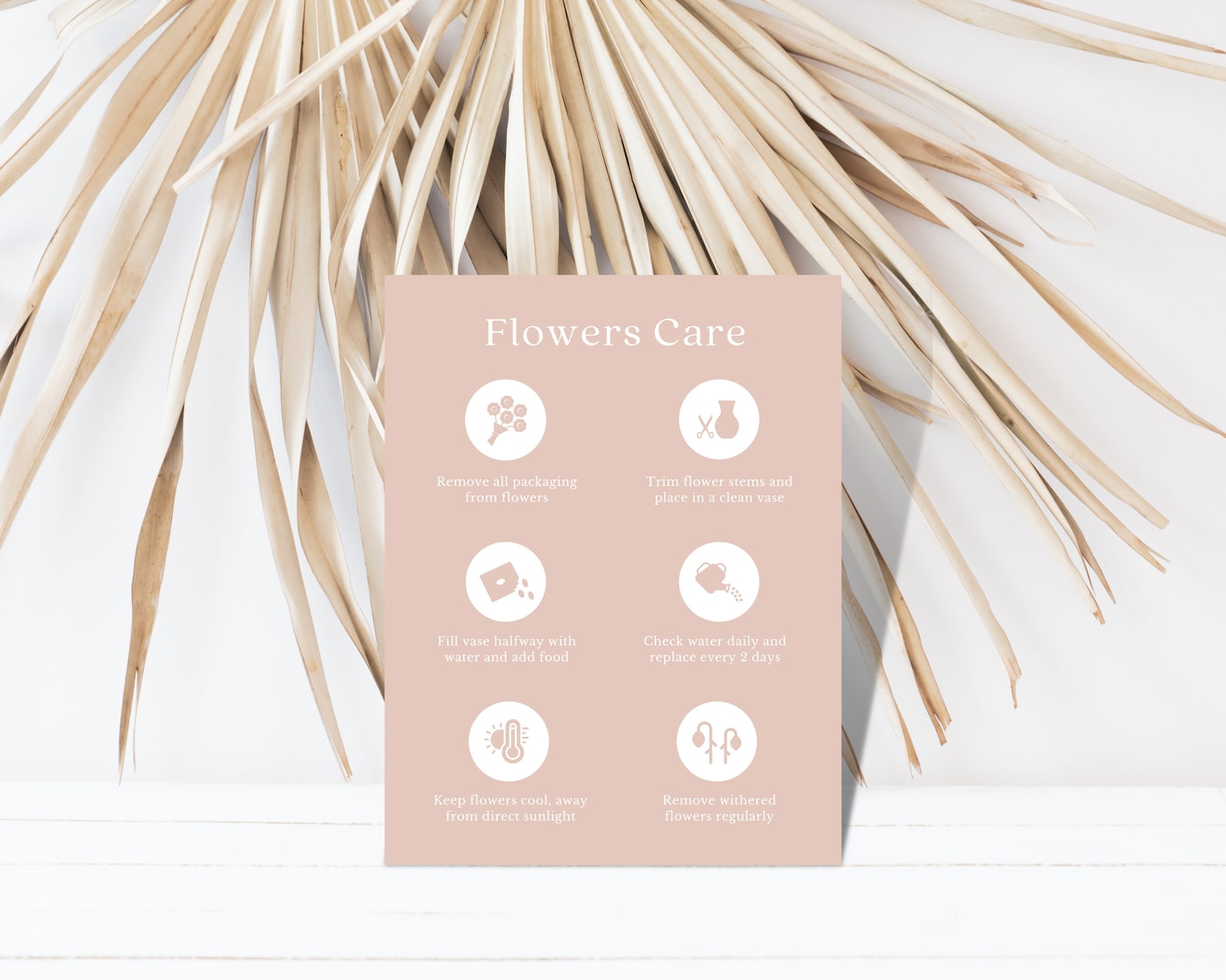 Editable Flowers Care Instructions Card, Printable Florist Care Card ...