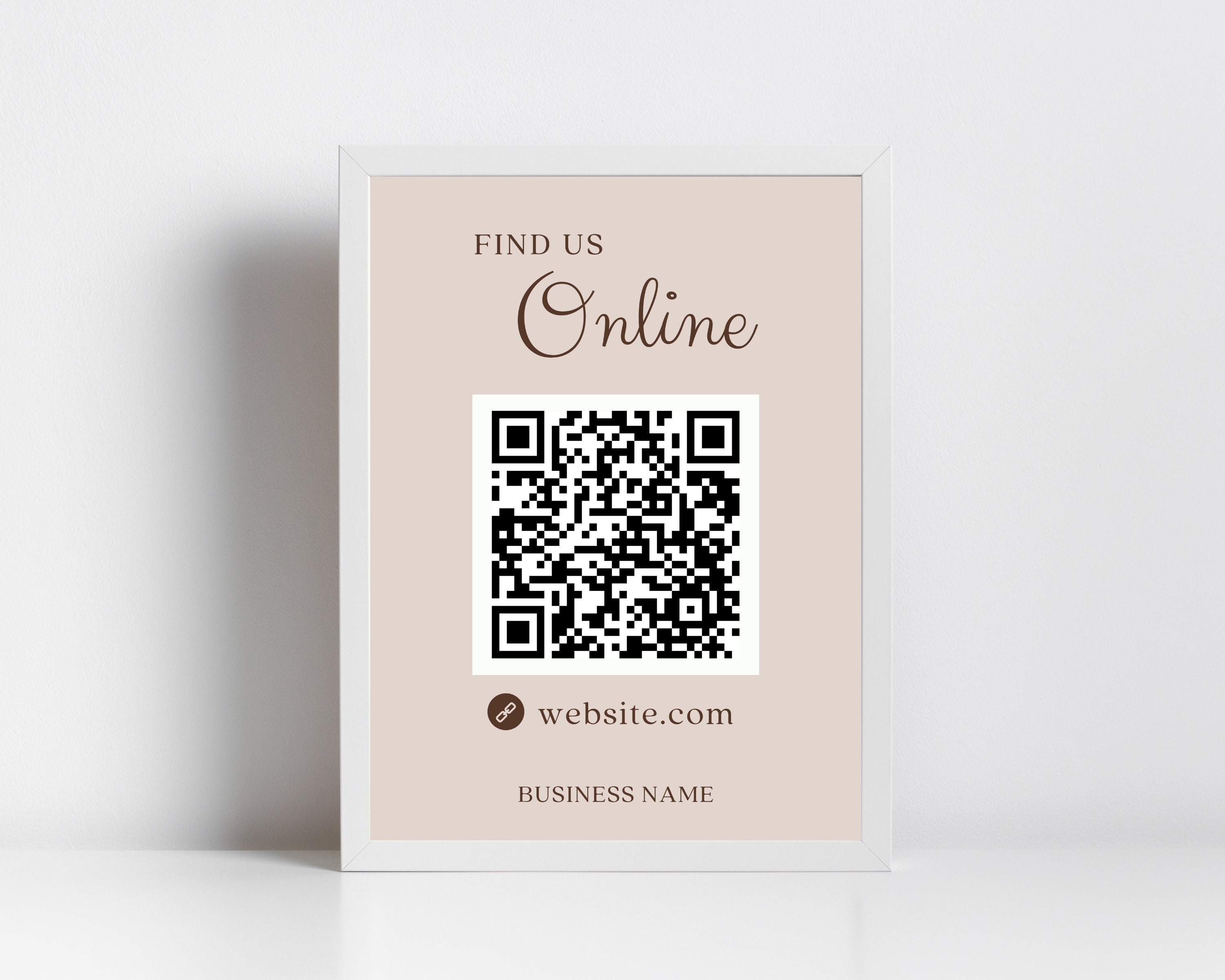 Find Us Online QR Code Sign, Connect With Us Sign, Business Instagram ...