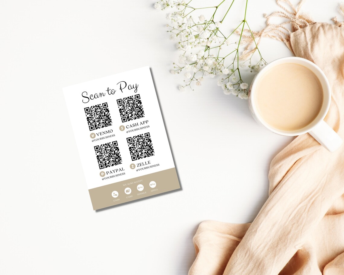 Printable Payment Sign QR Code Sign Template Scan to Pay | Etsy