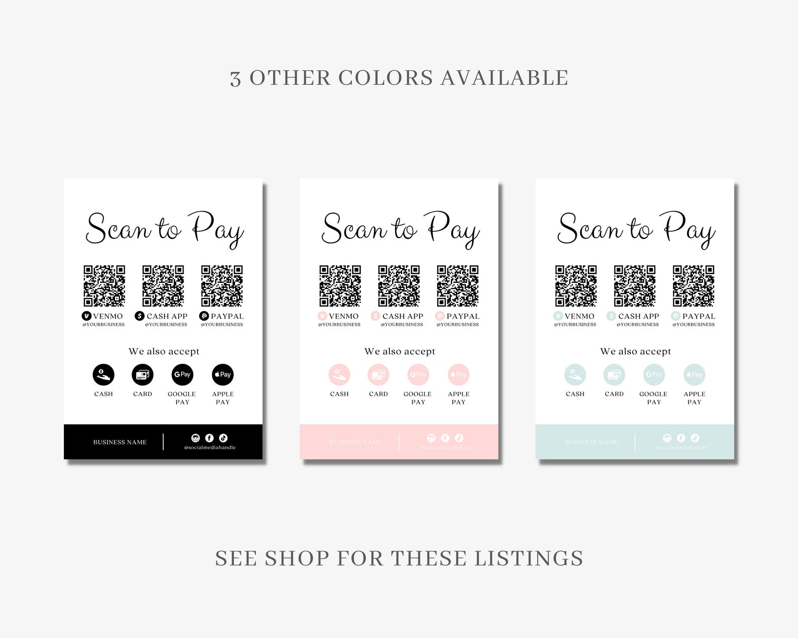 Printable Payment Sign QR Code Sign Template Scan to Pay - Etsy Ireland