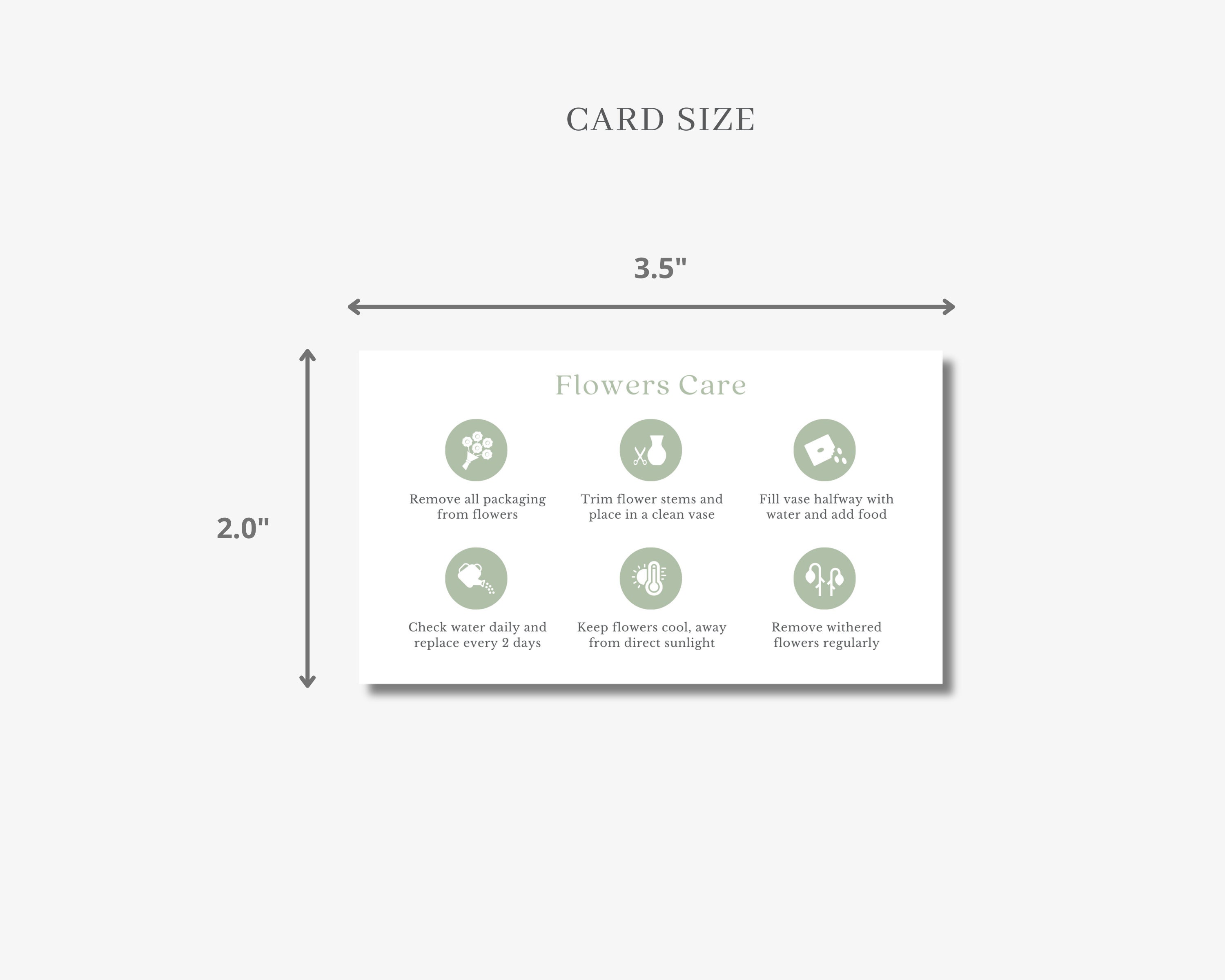 Flowers Care Card Template, Printable Florist Care Card, Bouquet Care ...