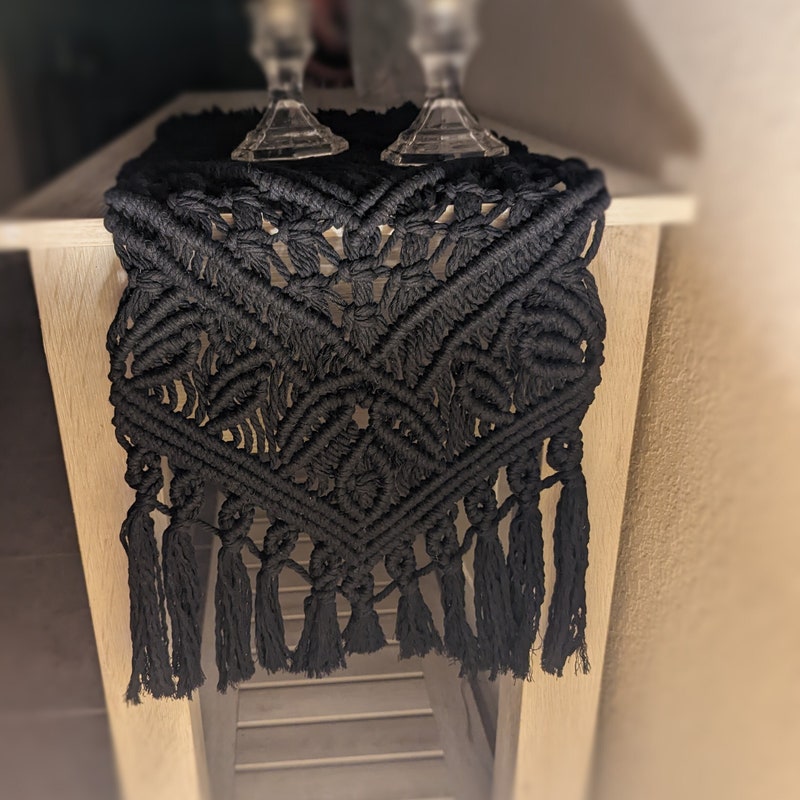 Black Table Runner - Etsy