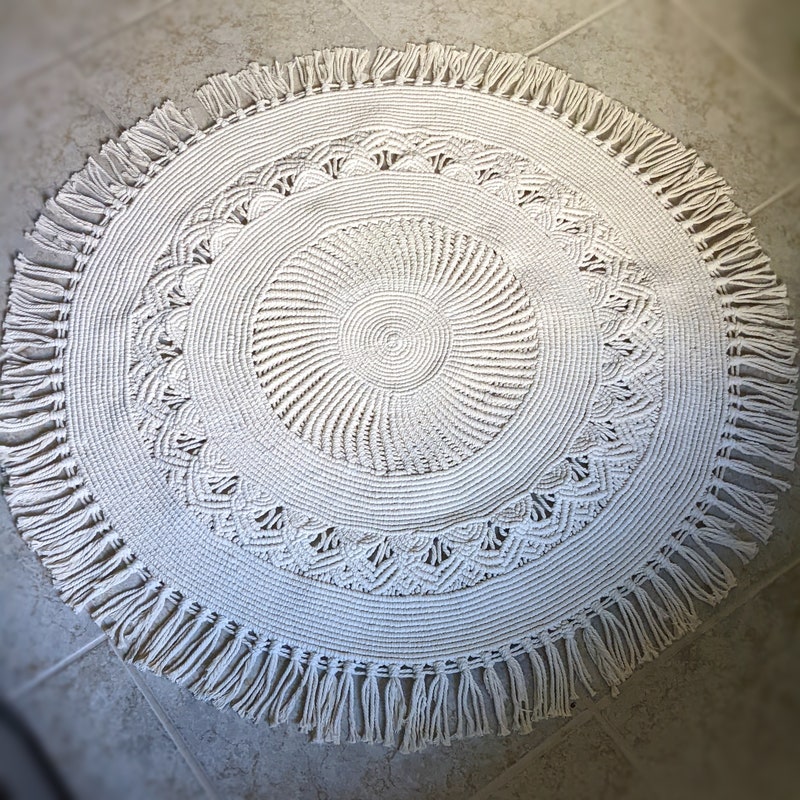 Round Boho Rug - Etsy