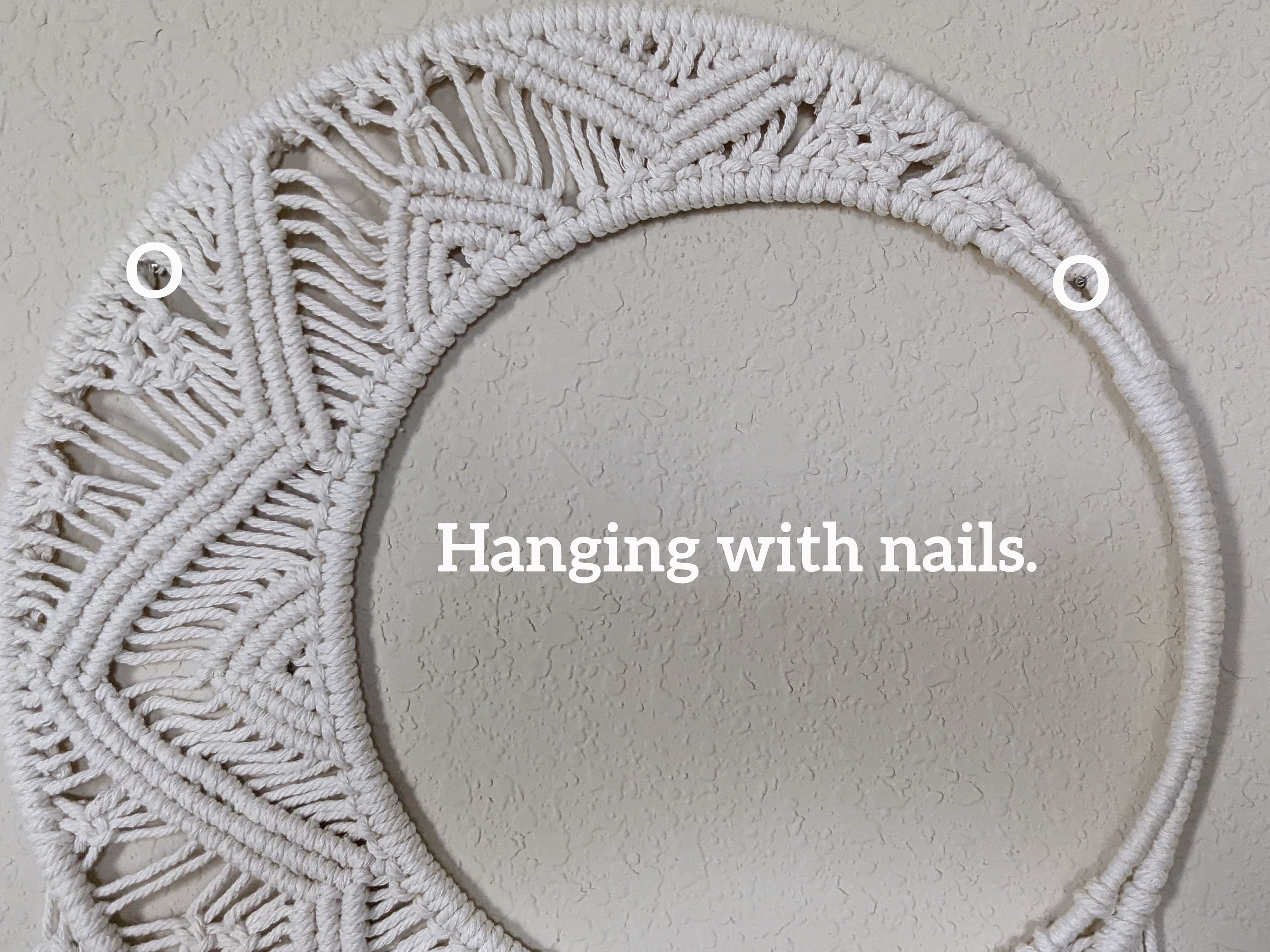 Bohemian Crescent Moon Macrame Wall Hanging Custom Lunar Phase Handmade ...