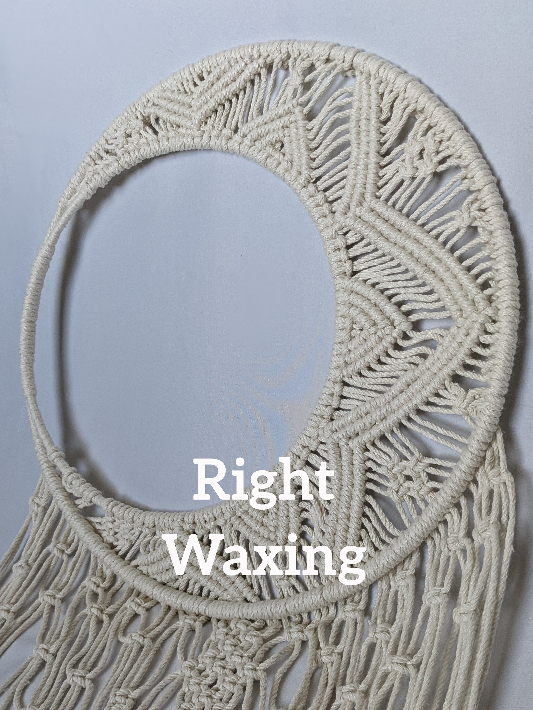 Bohemian Crescent Moon Macrame Wall Hanging Custom Lunar Phase Handmade ...