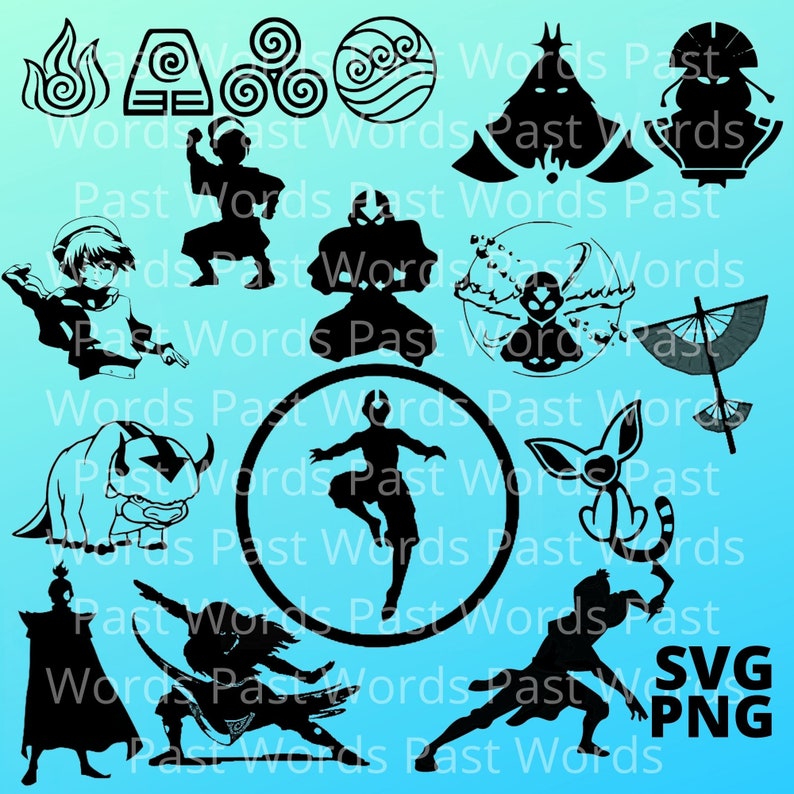 Avatar the Last Airbender SVG Aang Katara Sokka Toph - Etsy