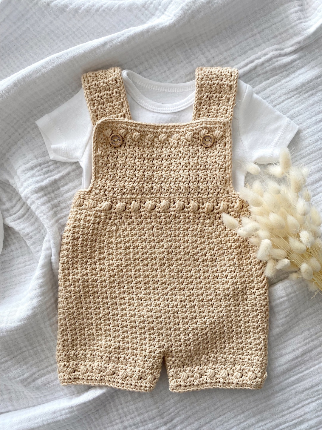 Crochet Baby Romper: Organic Cotton Knit Jumpsuit - Etsy