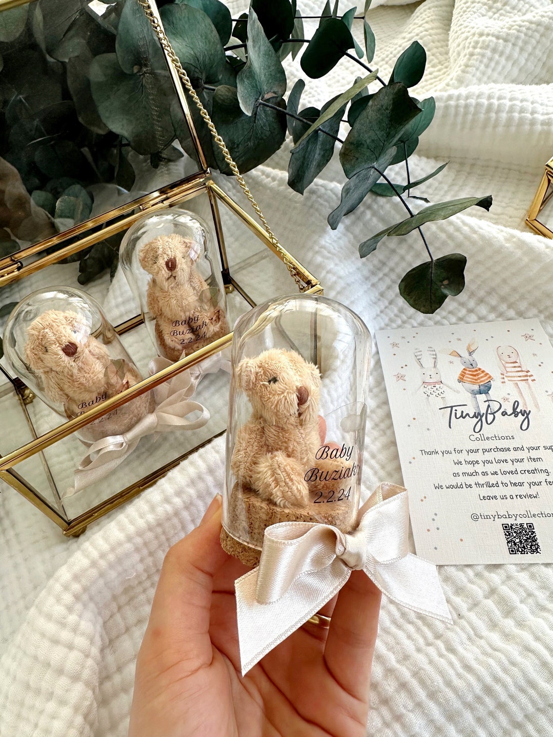 Teddy Bear Baby Shower Favors: Glass Keepsake Gifts - Etsy