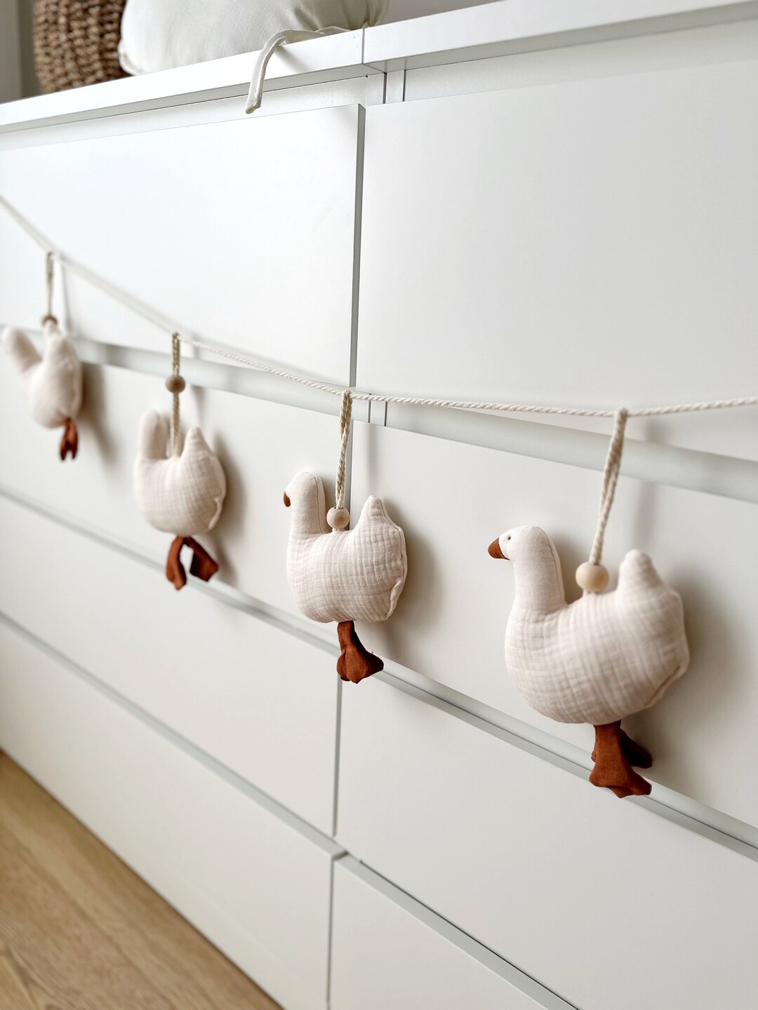 Handmade Goose Garland: Scandinavian Nursery Decor - Etsy