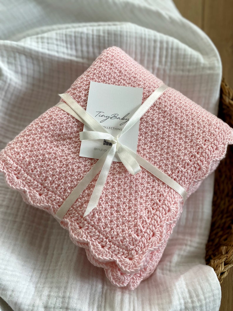Knit Baby Blanket Pink Baby Blanket Baby Shower Gift - Etsy