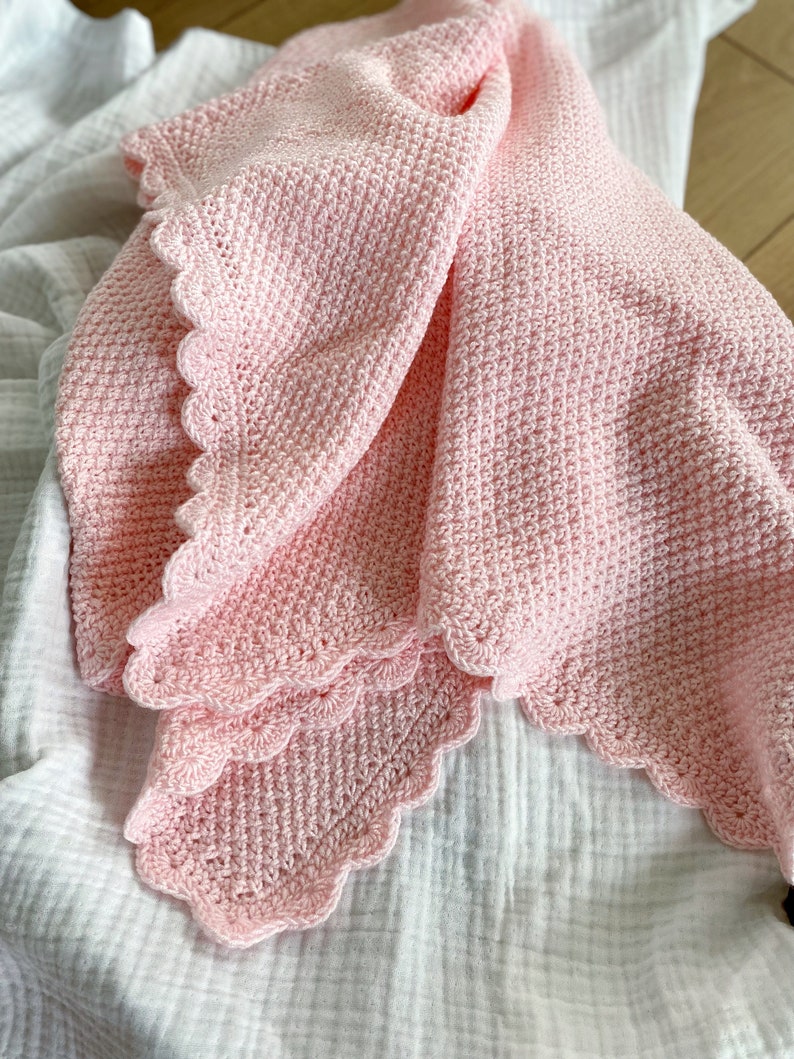 Knit Baby Blanket Pink Baby Blanket Baby Shower Gift - Etsy