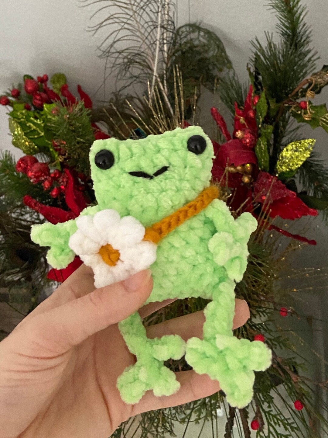 Leggy Frog , Daisy Frog , Crochet Gift for Friend, Frog Plushie ...