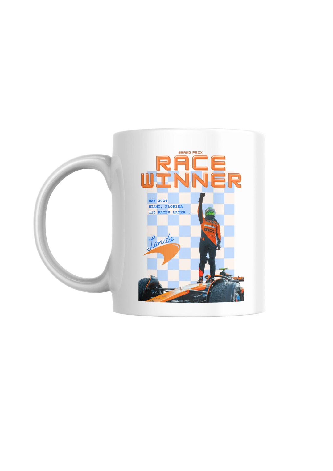 Lando Norris Race Winner LN4 Mug, F1 Driver Fan, Mclaren, Formula One ...