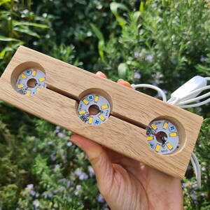 Large Wooden LED LIGHT Sphere Stand (white / Warm Yellow / Multi ...