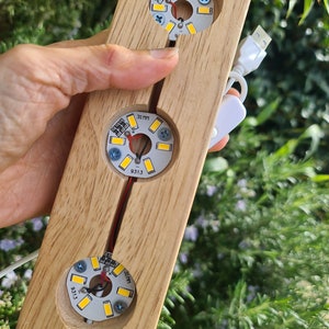 Large Wooden LED LIGHT Sphere Stand (white / Warm Yellow / Multi ...