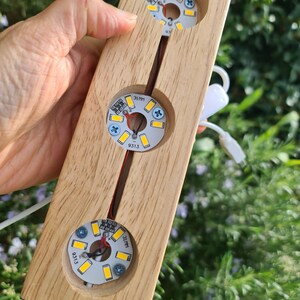 Large Wooden LED LIGHT Sphere Stand (white / Warm Yellow / Multi ...