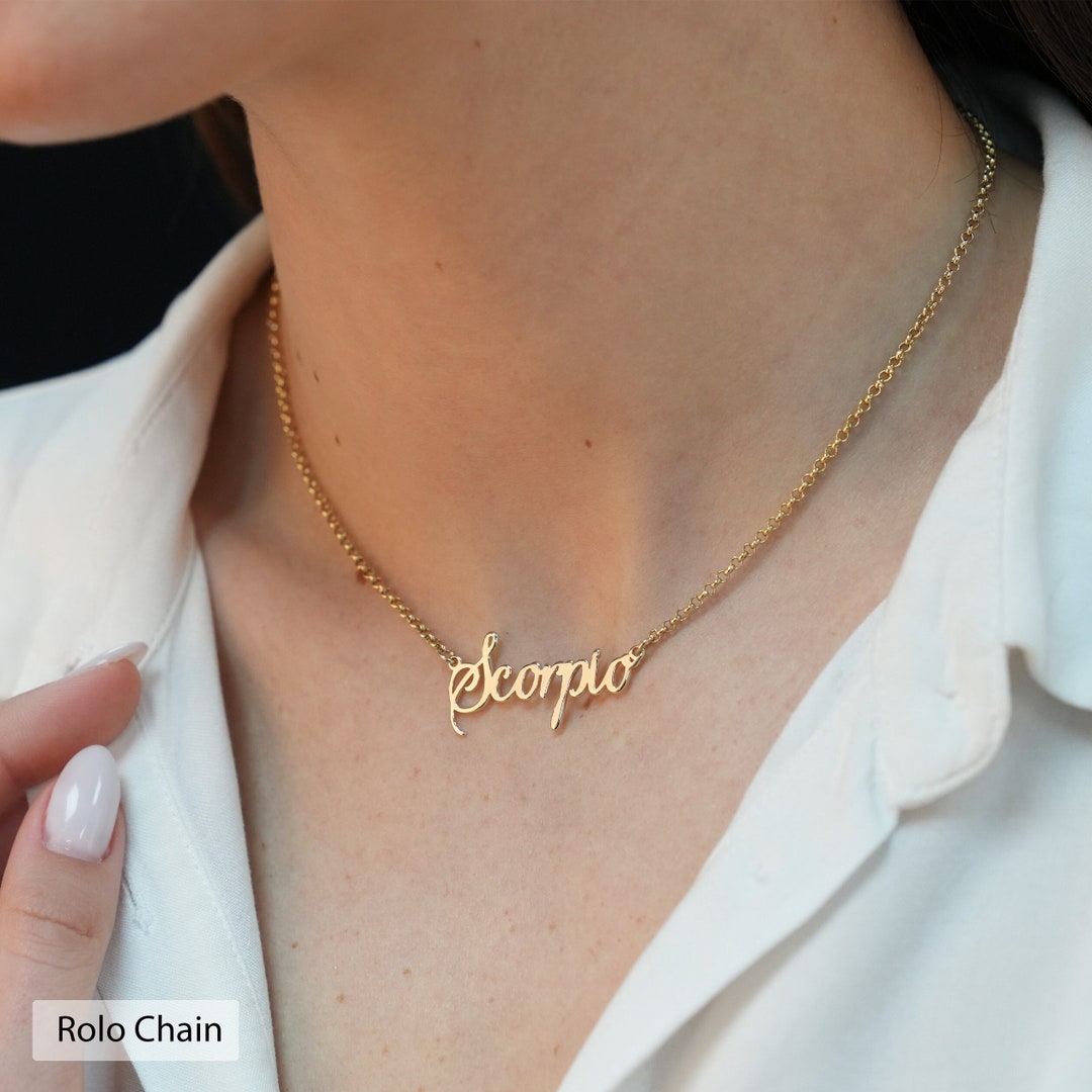 Personalized Star Sign Necklace, Dainty Zodiac Sign Necklace, Zodiac ...