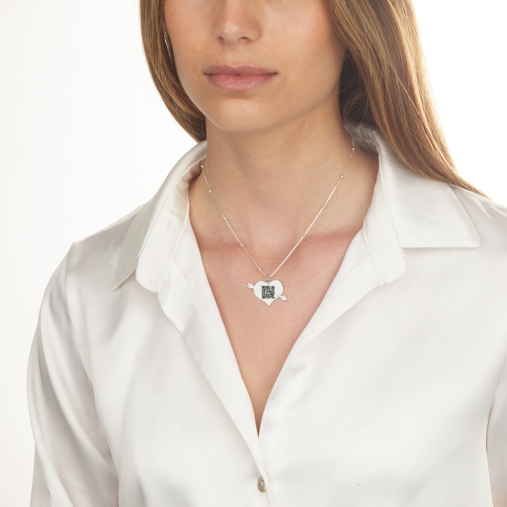 QR Code Necklace Scannable QR Code Jewelry Engraved QR Code - Etsy