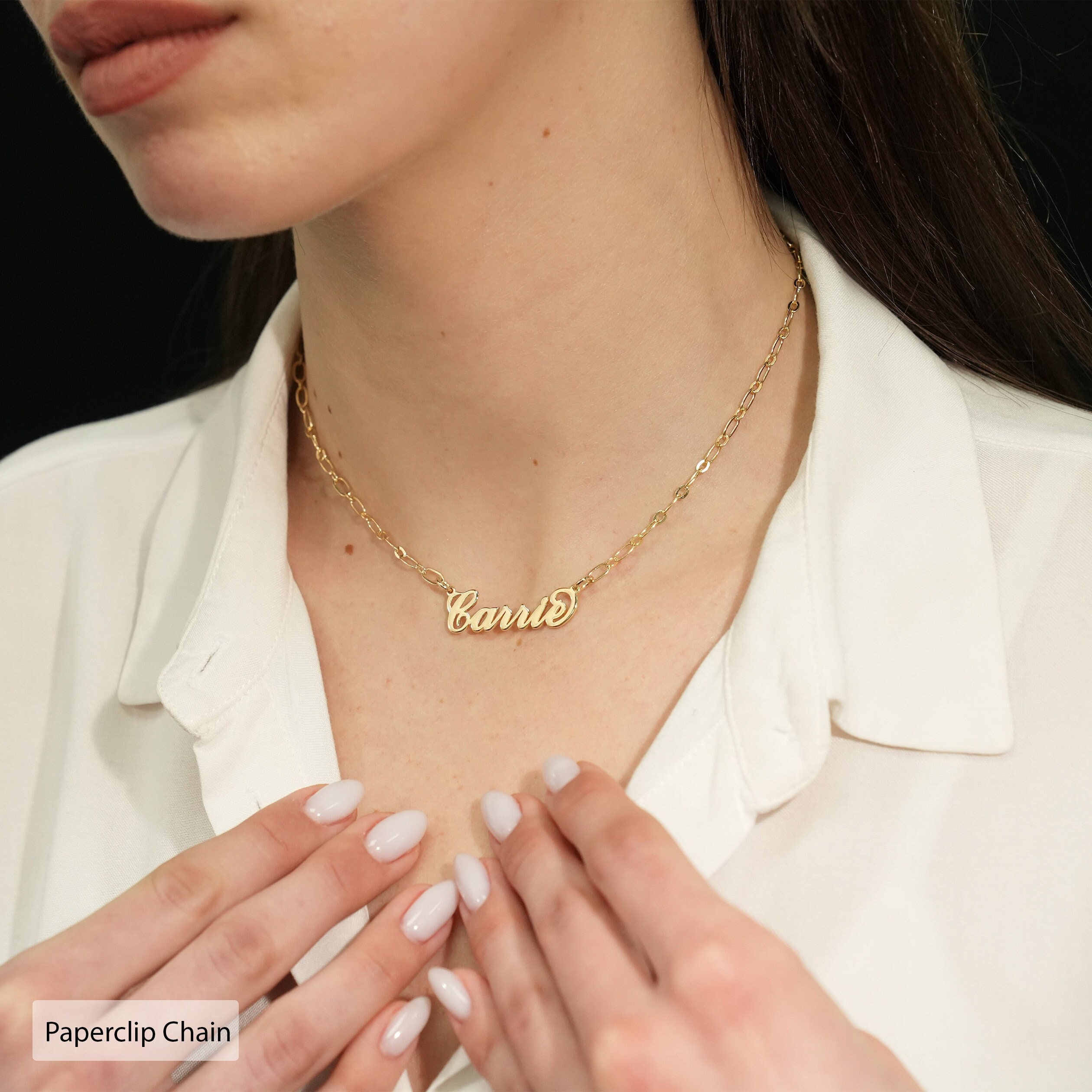 Carrie Necklace Carrie Font Name Necklace Personalized - Etsy