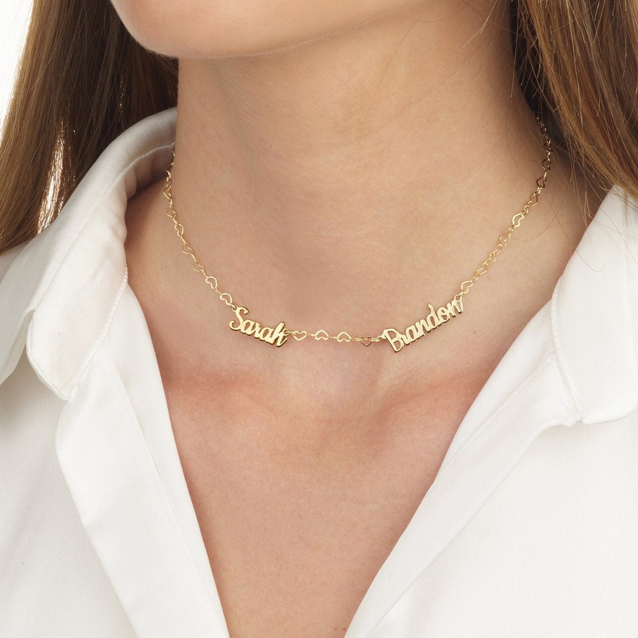 2 Name Necklace Personalized Multiple Name Necklace Two Name - Etsy