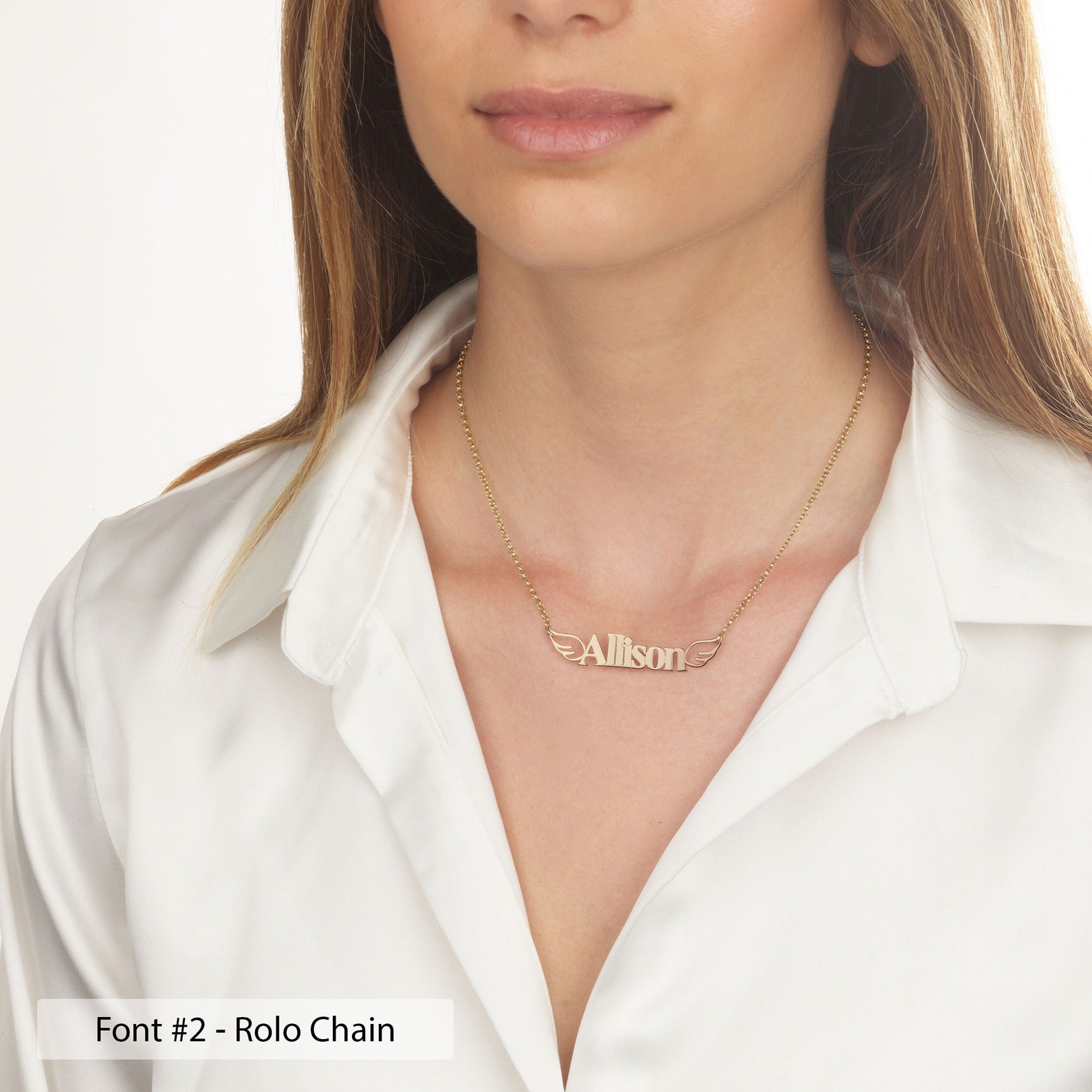 Name Necklace With Angel Wings, Angel Wings Name Necklace, Angel Name ...