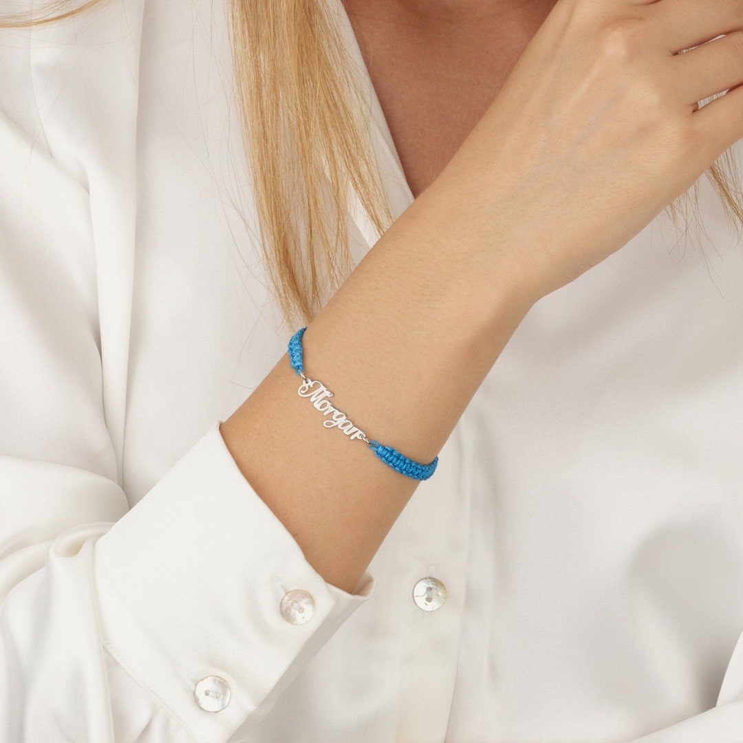 Personalized Macrame Name Bracelet, Custom Friendship Bracelet Woven ...