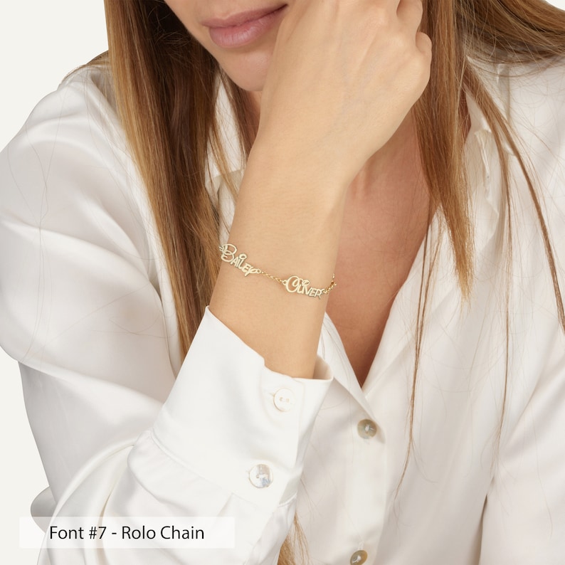 Multiple Name Bracelet Personalized Family Name Bracelet - Etsy