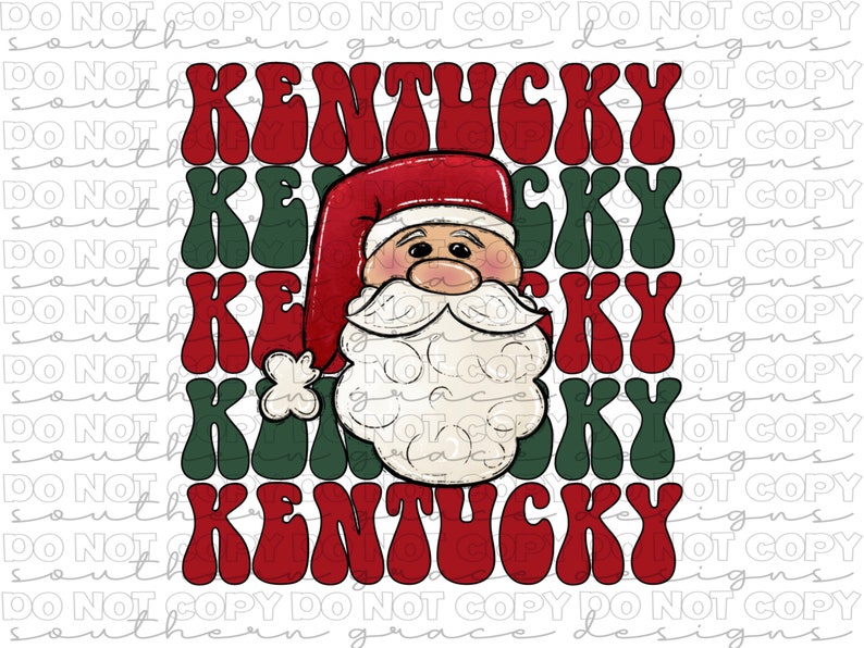 Retro KY Santa PNG Digital Download - Etsy