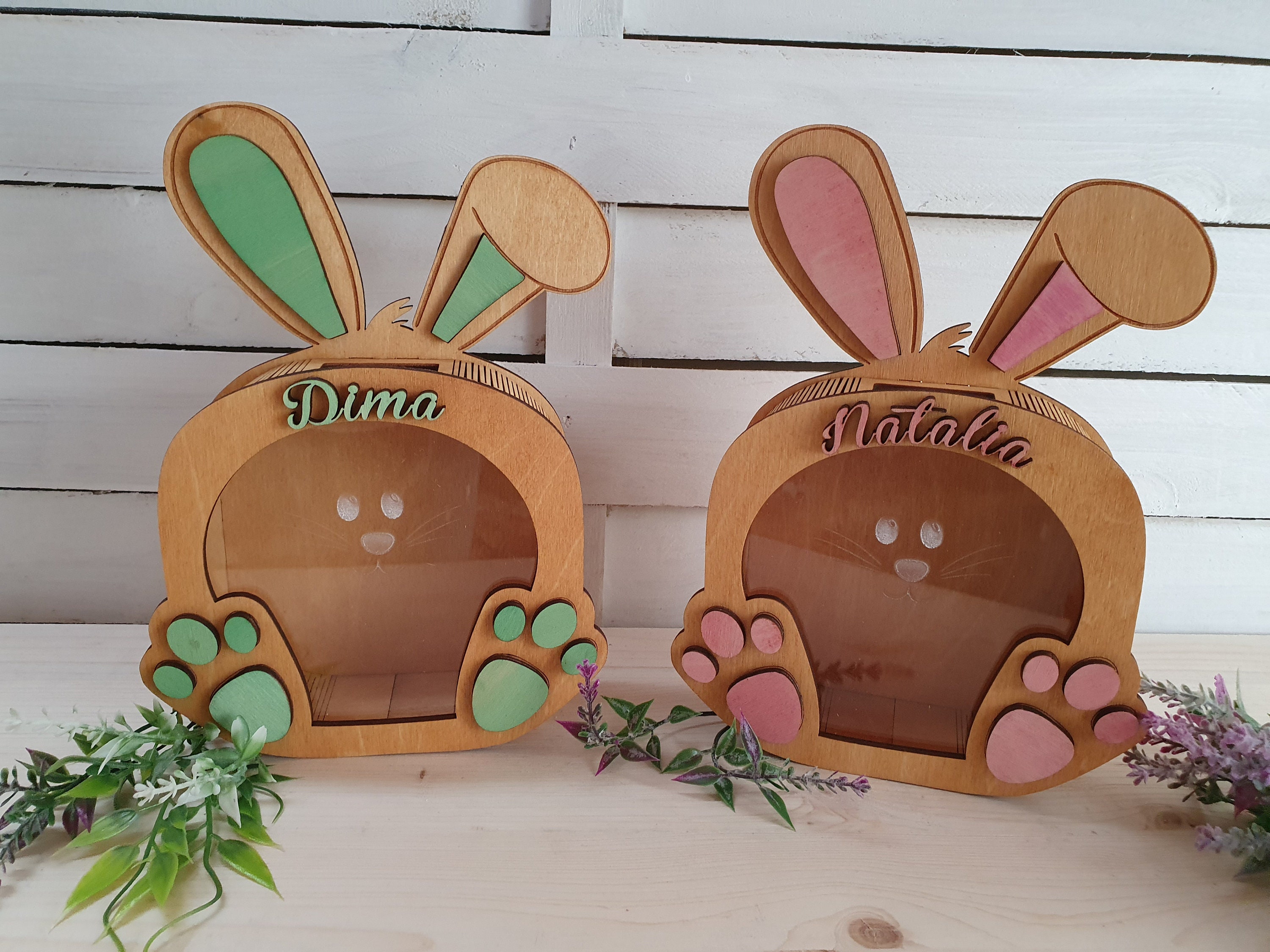 Easter Bunny Piggy Bank Egg Box Digital File Instant - Etsy