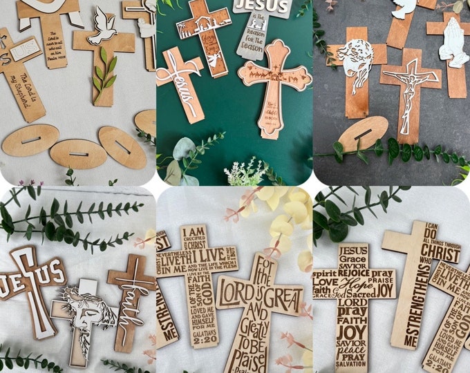 Christian Jesus Santa Maria Cross en capas Archivo digital SVG DXF ...