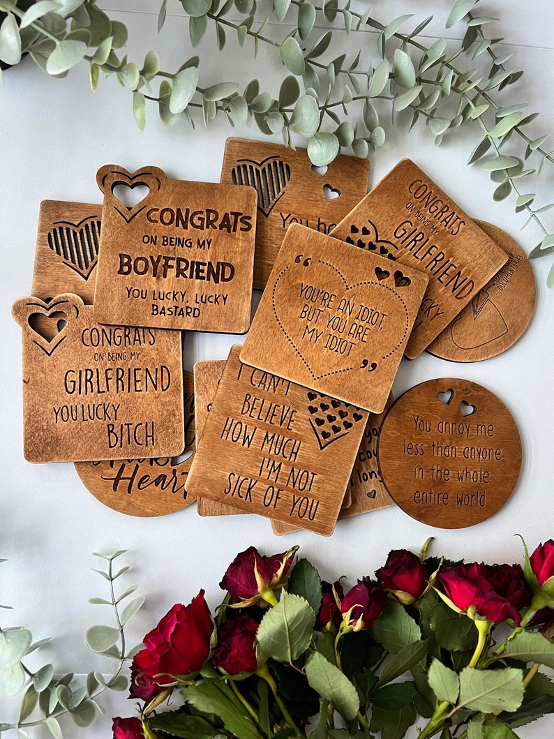 Funny Valentine's Coasters: Love Messages Lasercut File (digital ...