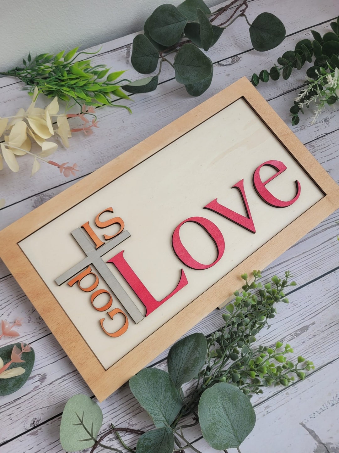 God is Love Sign, Christian Jesus Cross Layered Digital File SVG DXF ...