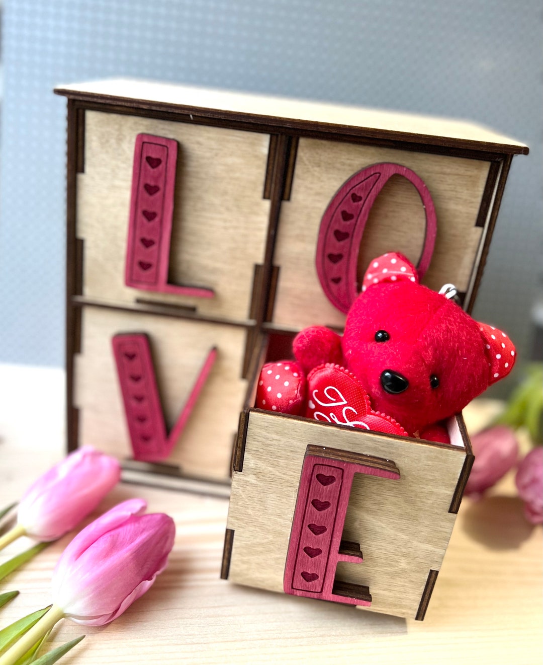 Love Box Drawers Valentines Organizer Laser Cut Files Glowforge Digital ...