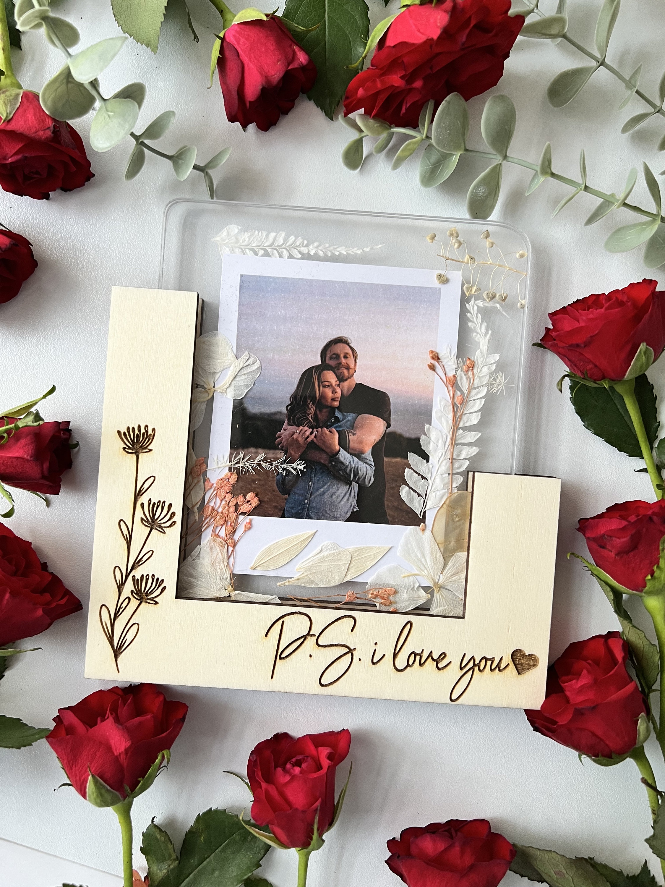 I Love You Photo Frame With Acrylic Glass Lasercut File Glowforge SVG ...