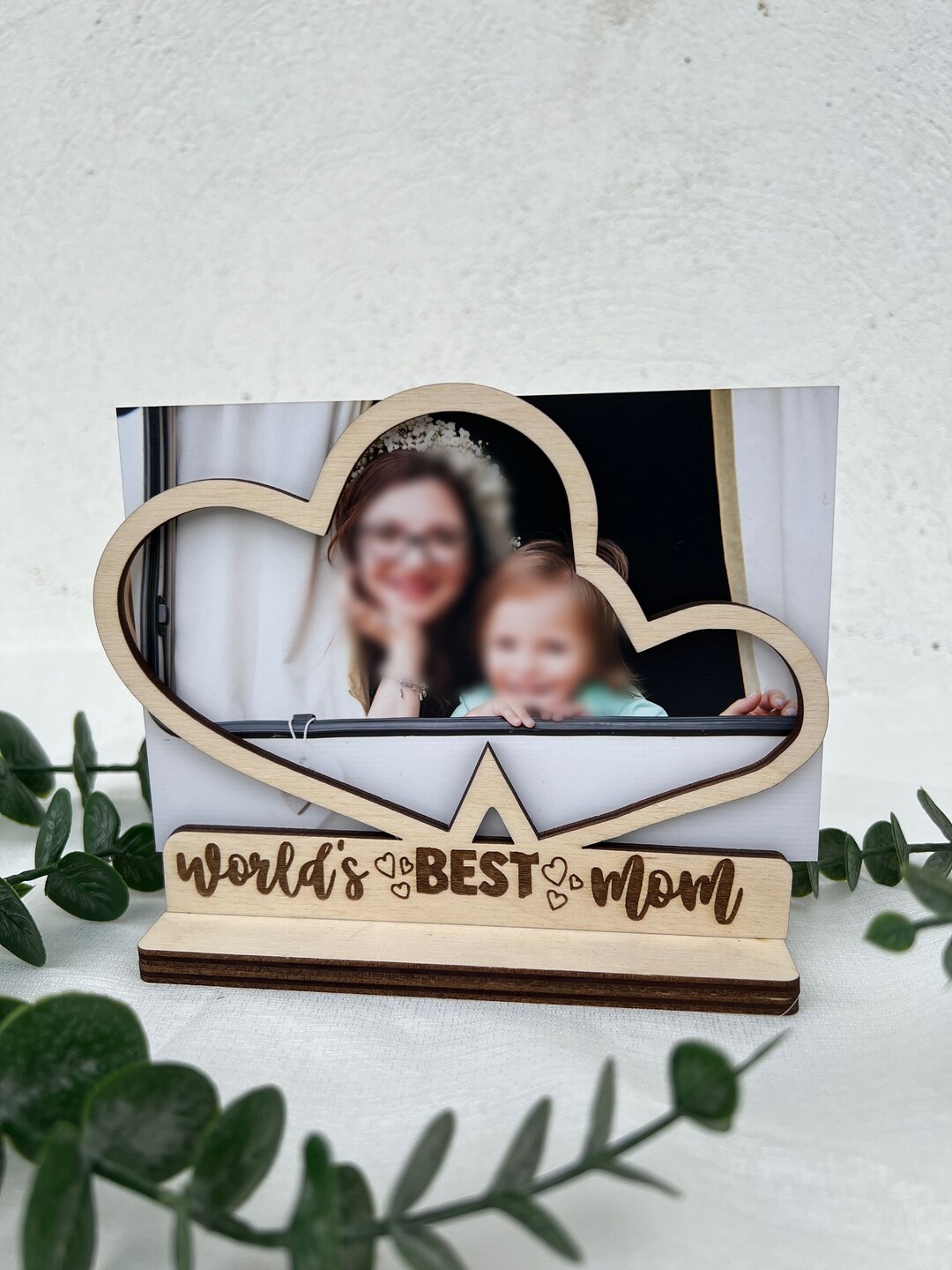 Double Heart Photo Frame: Valentines/mothers Day Laser Cut File ...