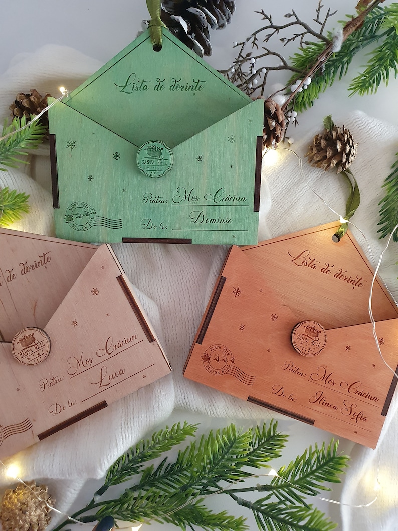 Santa Letter Envelope Ornament: Laser Cut Files (SVG DXF) - Etsy
