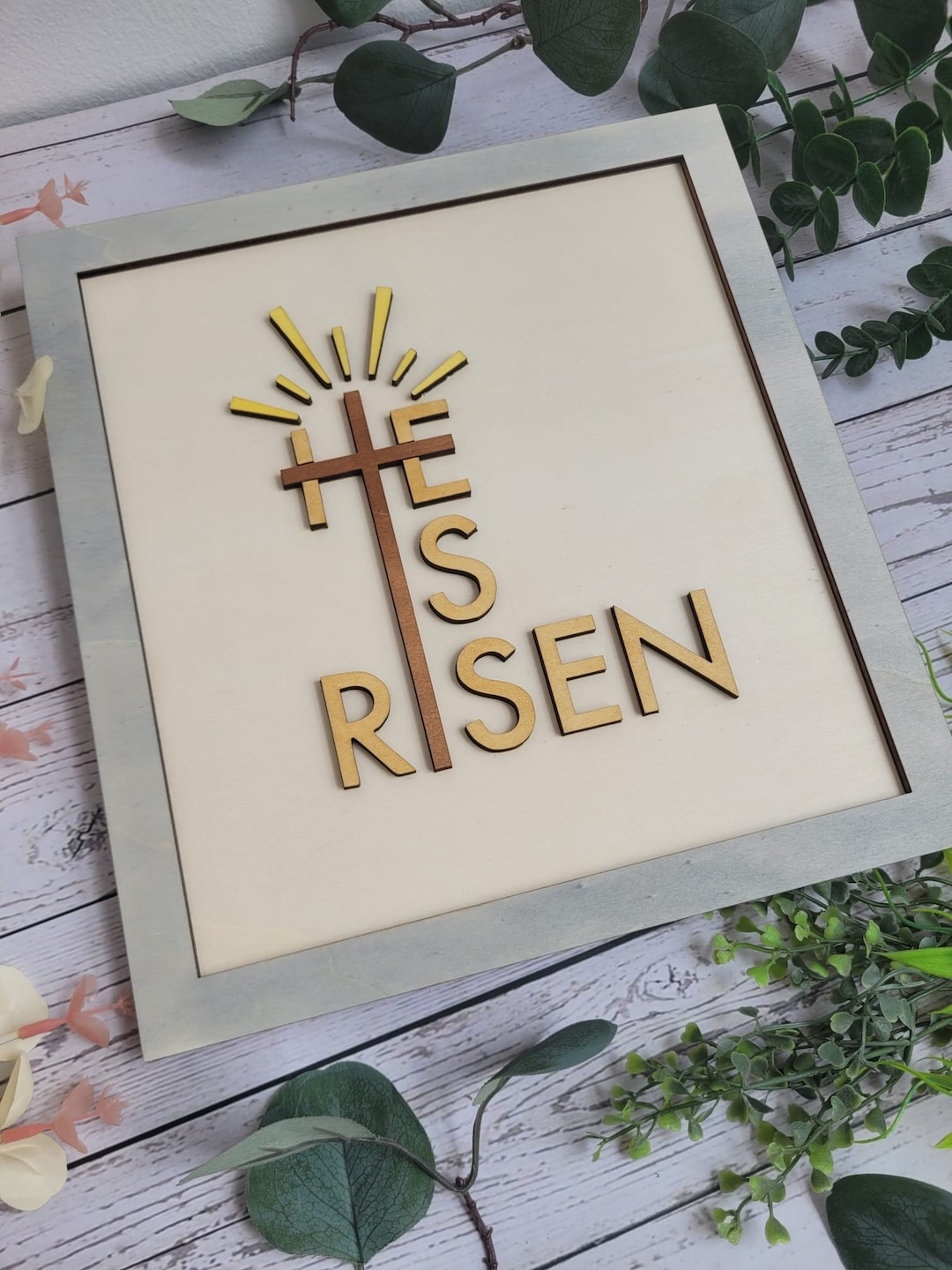 He is Risen Sign, Easter Sign, Easter Risen, Christian Jesus Cross ...