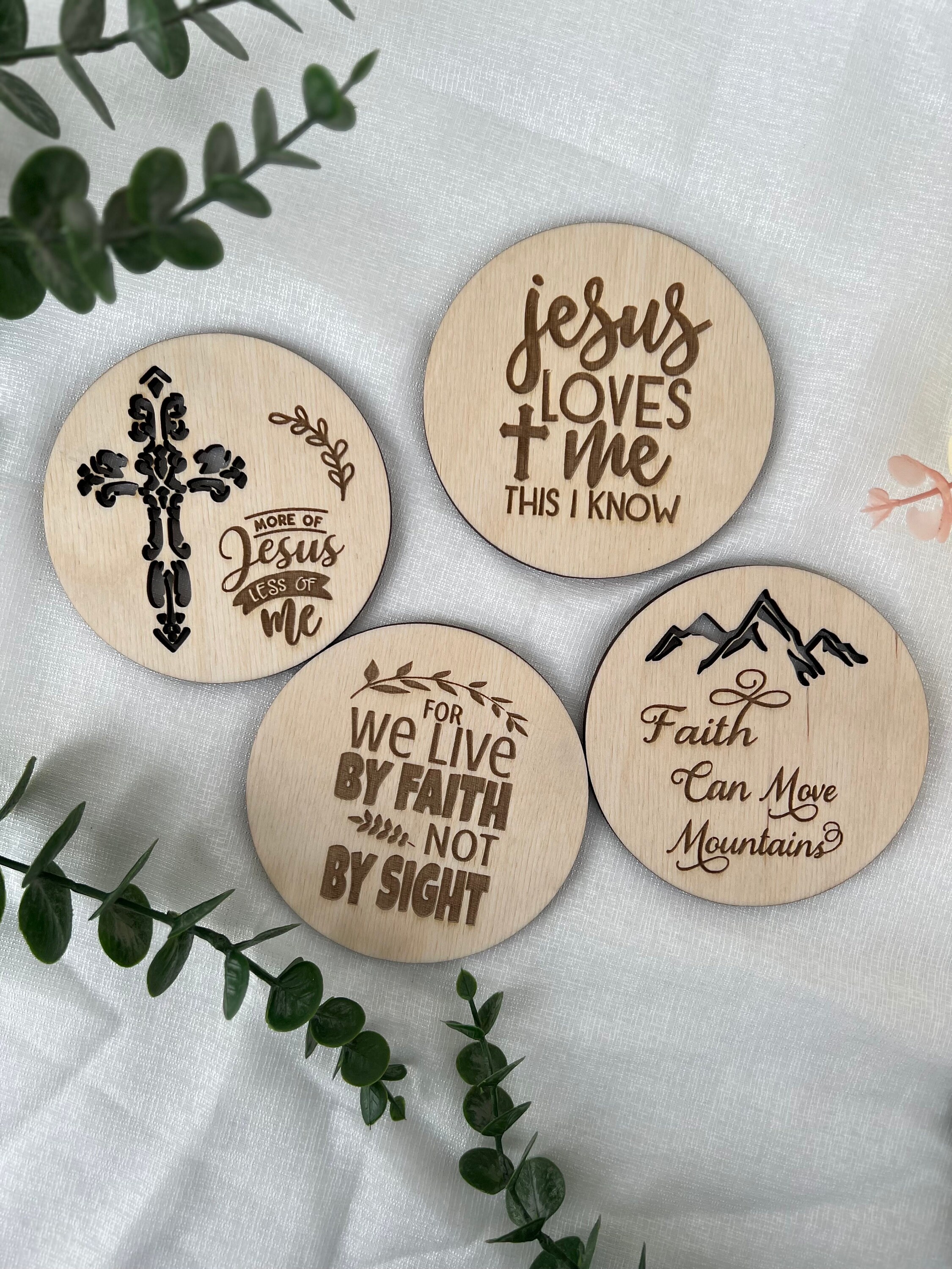 Christian Coaster Religious Jesus Laser Cut Vector File - Etsy