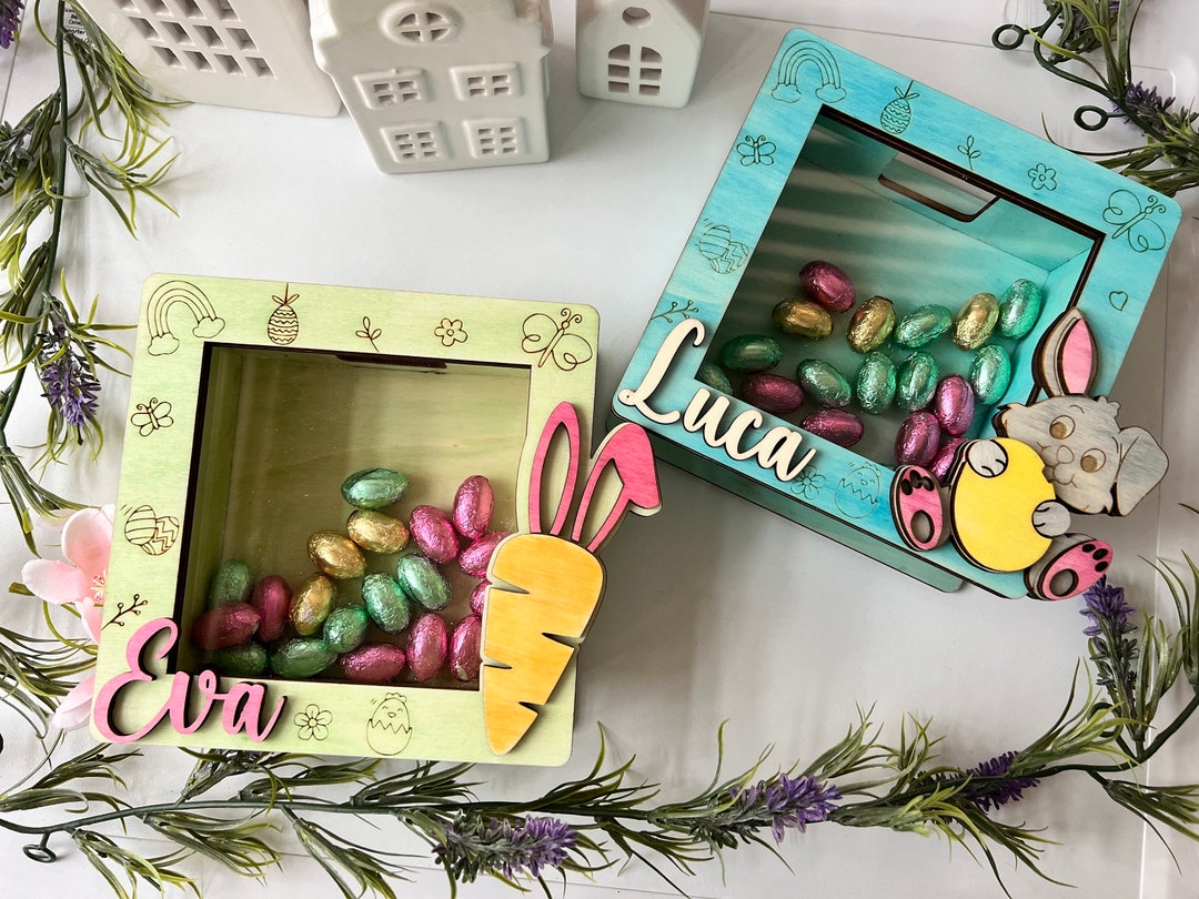 Easter Drop Box, Bunny Piggy Bank, Carrot Egg Hunt Box - Digital File ...