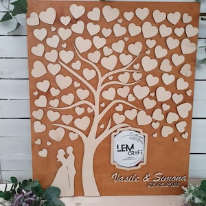 Tree of Life Wedding Guest Book SVG DXF: Wood Leaves (digital File ...