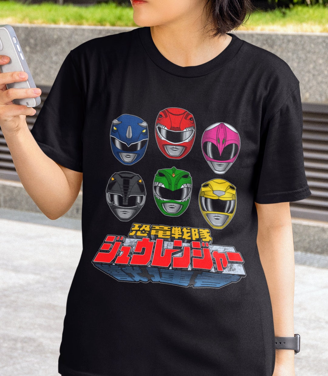 Zyuranger Helmet XL Super Sentai T Shirt Red Ranger Custom Graphic Art ...