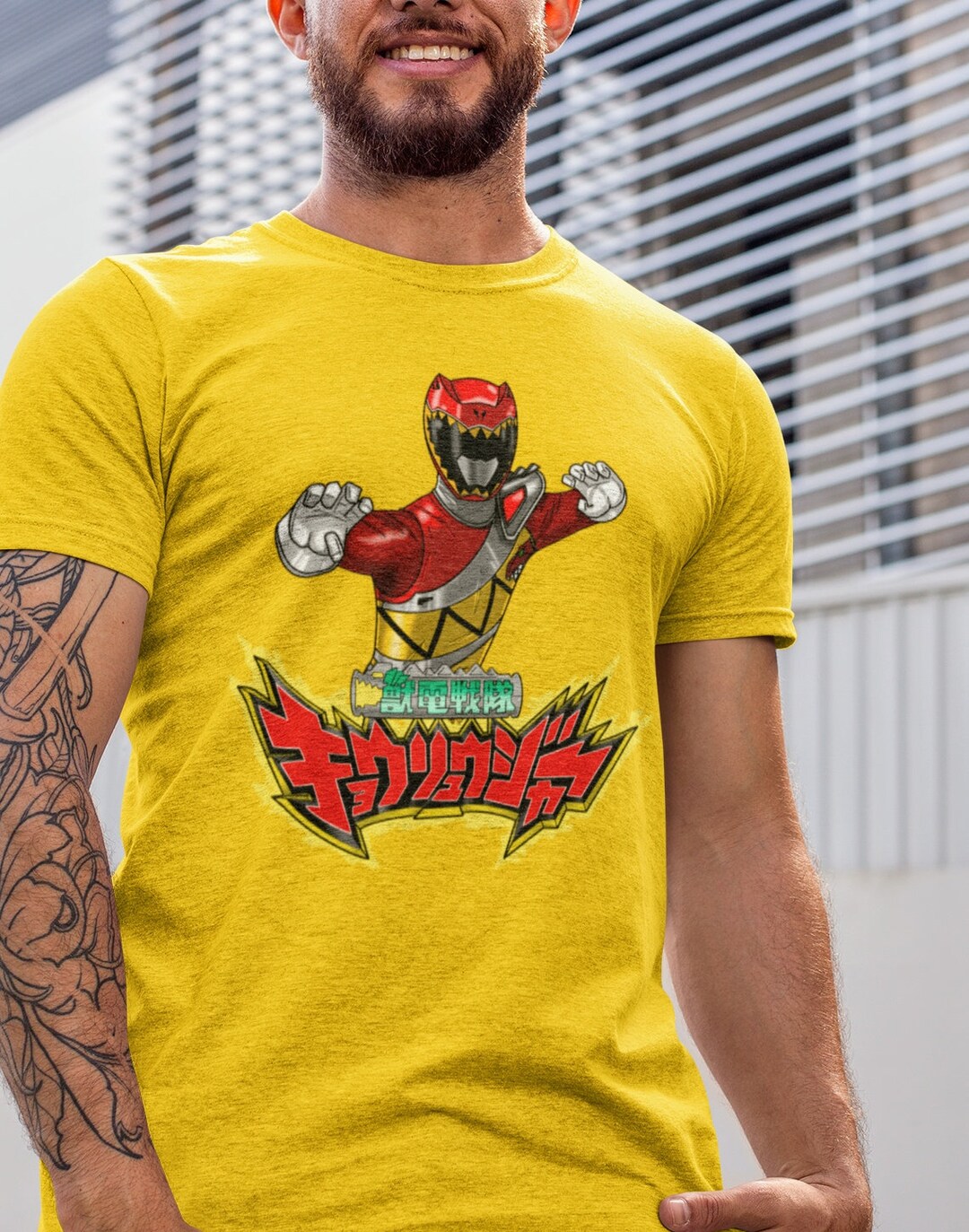 Kyoryuger Red Super Sentai Power Rangers T Shirt Custom Graphic Art ...