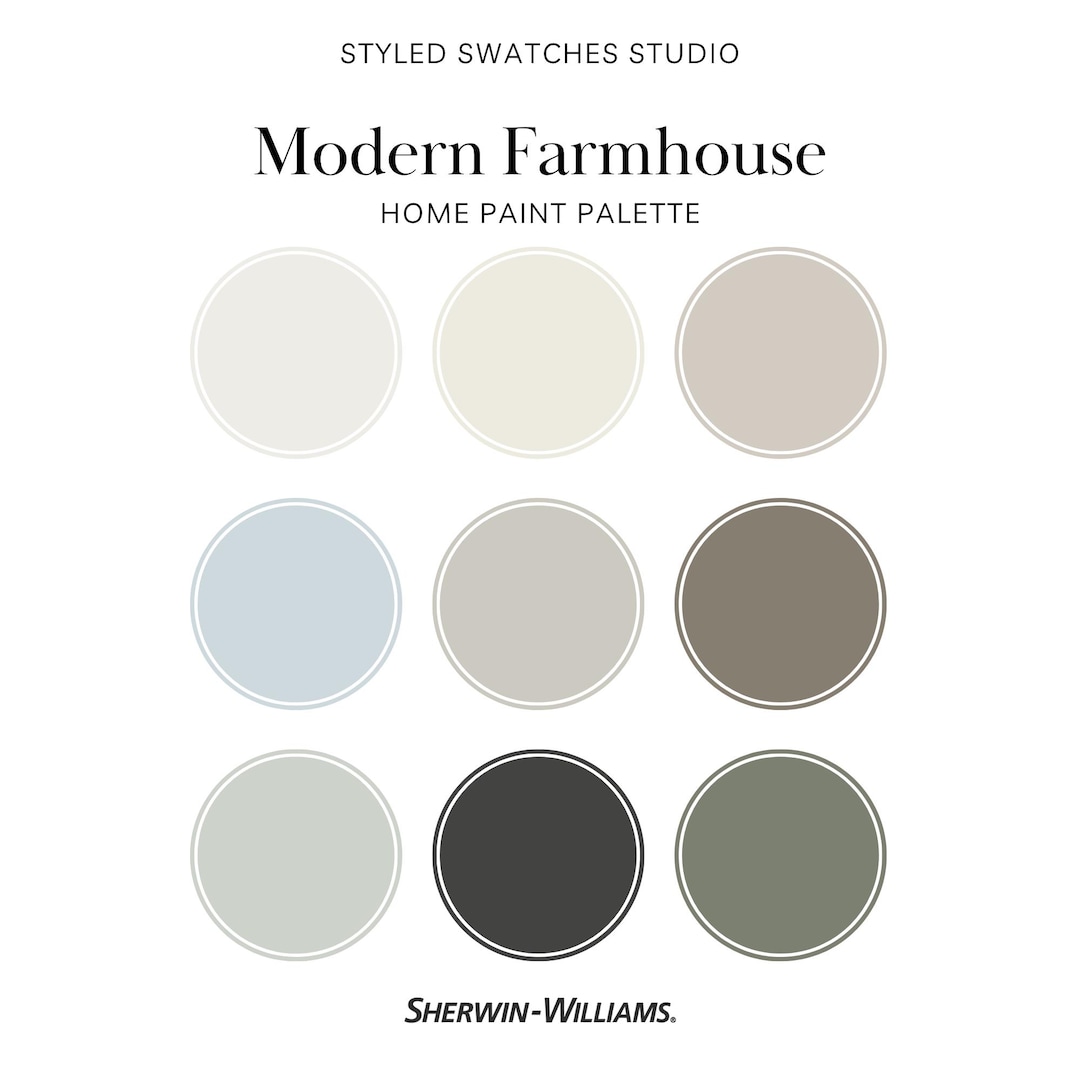 Sherwin Williams Modern Farmhouse Paint Color Palette | Neutral Home ...