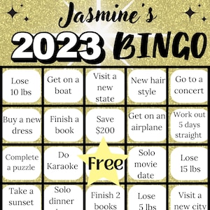 2023 New Years BINGO Editable Goals! - Etsy