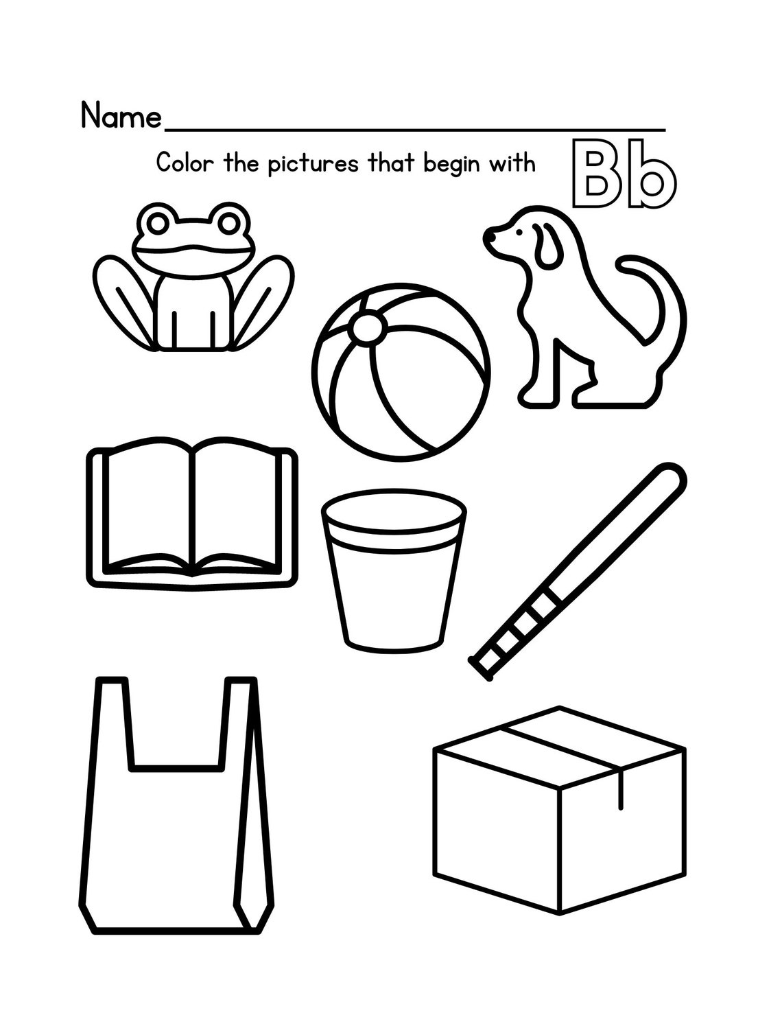 Beginning Sounds Worksheets 26 Letters Color the Pictures - Etsy