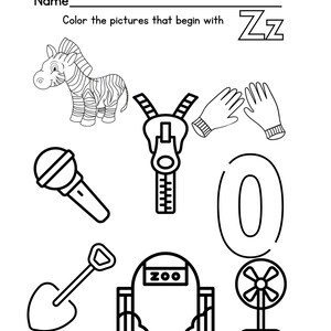Beginning Sounds Worksheets 26 Letters Color the Pictures - Etsy