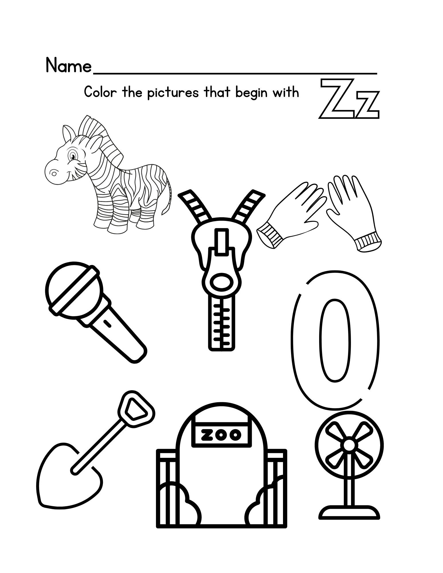 Beginning Sounds Worksheets 26 Letters Color the Pictures - Etsy
