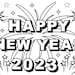 Happy New Year 2023 Coloring Sheet - Etsy