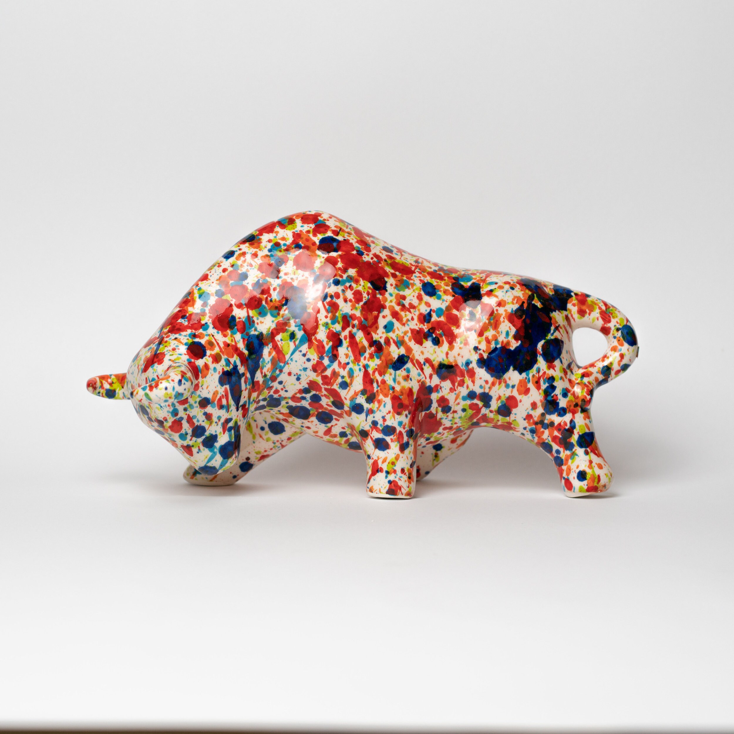 Ceramic Bull Sculpture Colorfull Bull Lover's Gift - Etsy